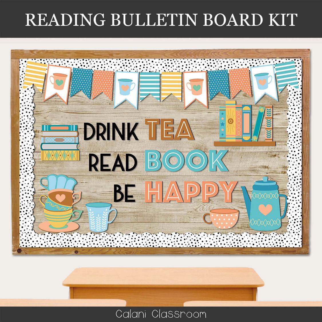 Reading Bulletin Board Kit, Classroom Bulletin Board, Spill the Tea ...