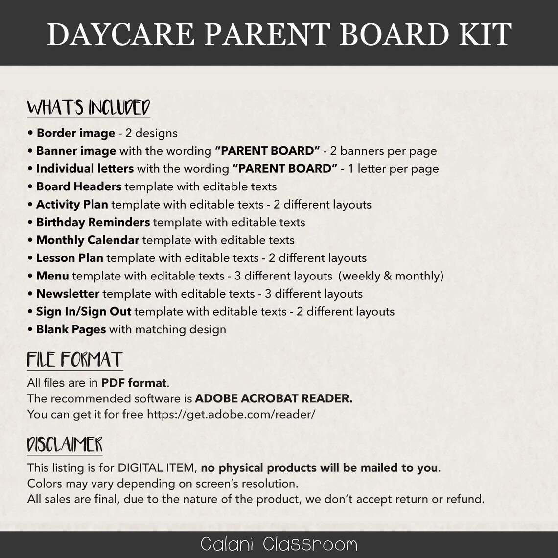 Daycare Parent Board, Childcare Bulletin Board Template, Parent Info ...