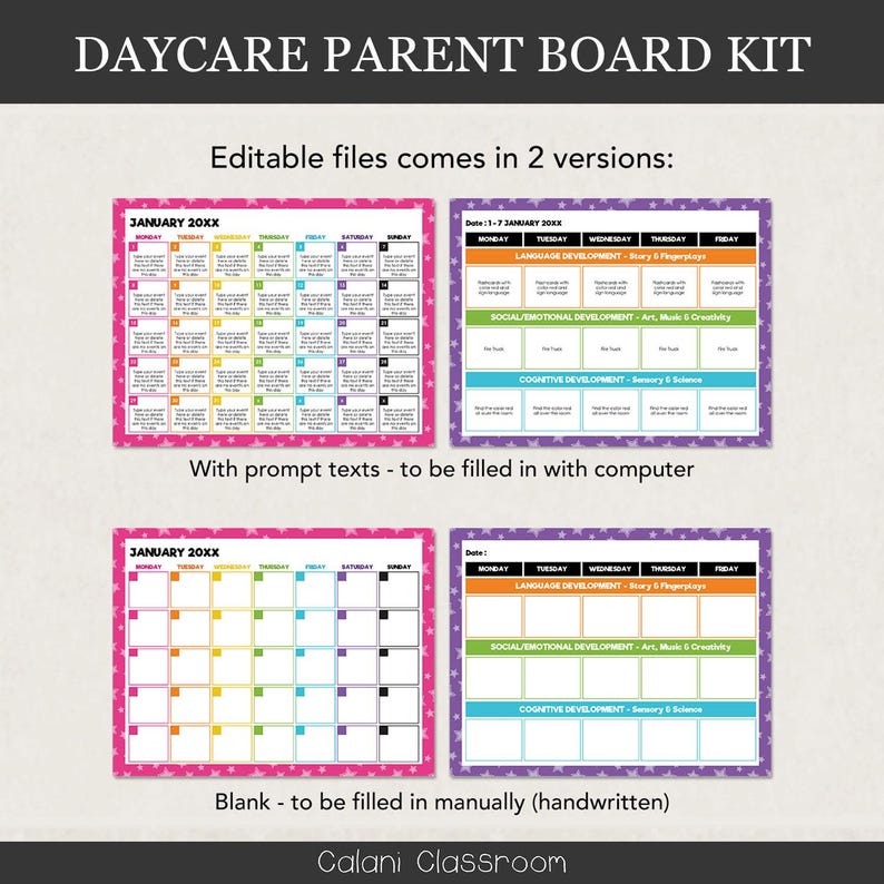 Daycare Parent Board, Childcare Bulletin Board Template, Parent Info ...