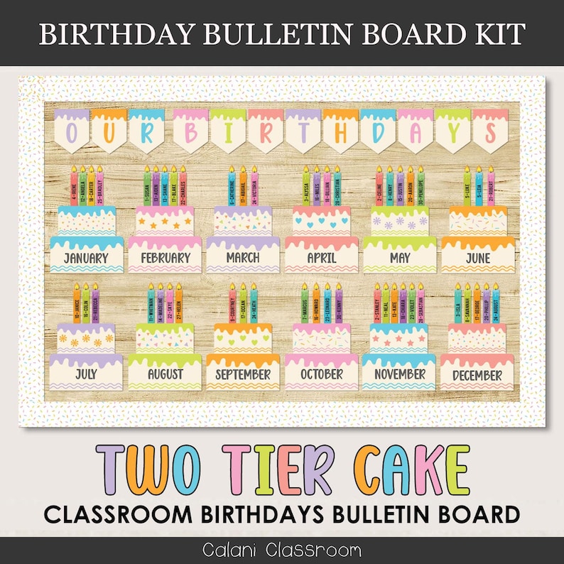 Birthday Board Classroom Decor, Cake Classroom Decor, Editable Student ...