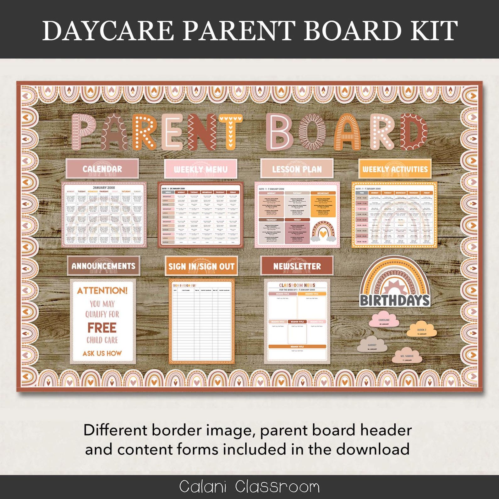 Daycare Parent Board, Childcare Bulletin Board Template, Parent Info ...