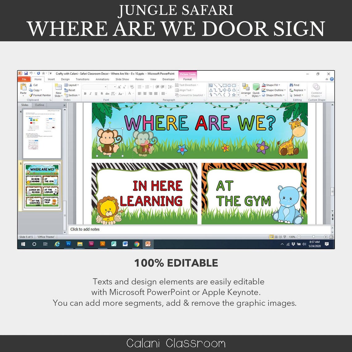 Classroom Door Sign, Safari Classroom, Where Are We Door Sign, Jungle ...