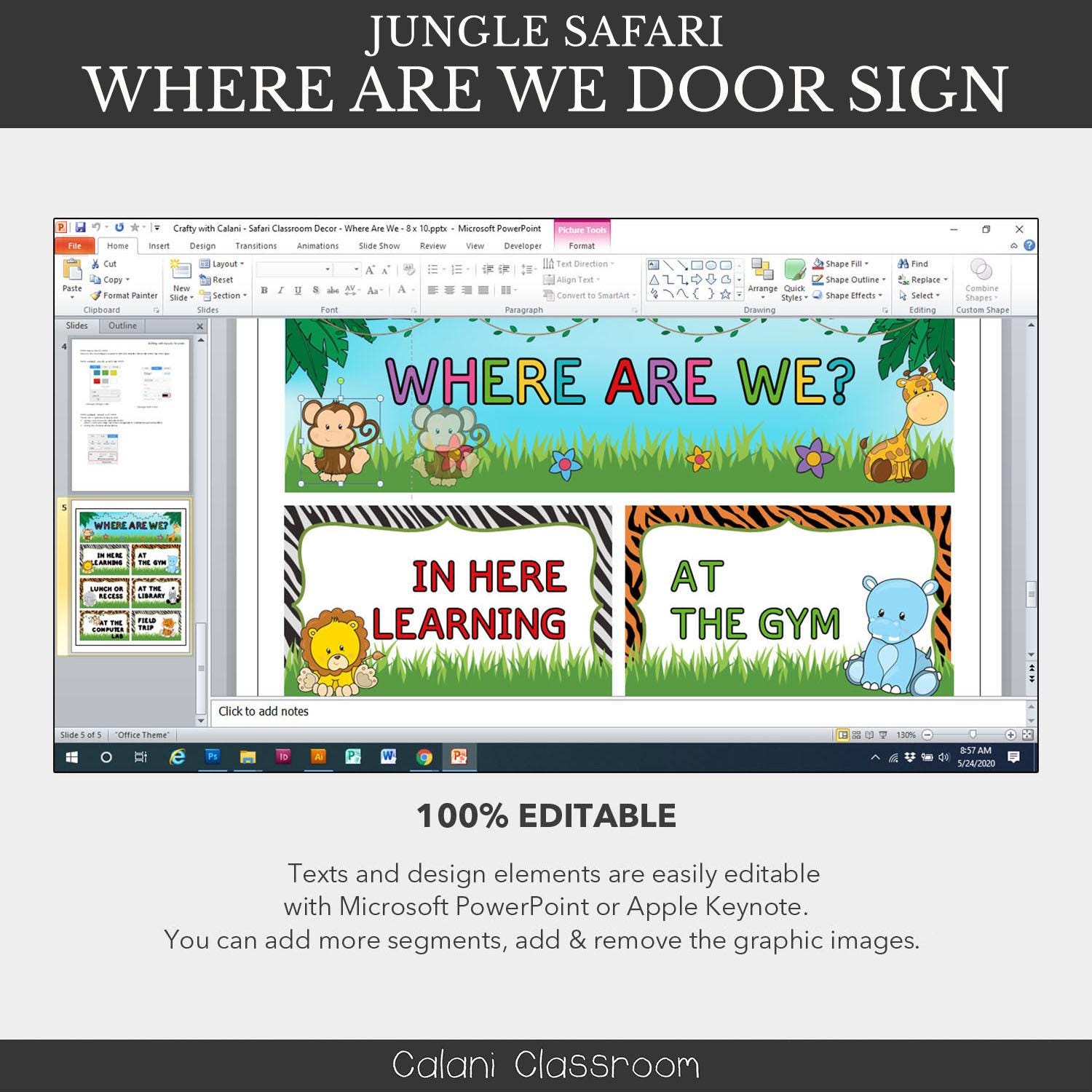 Classroom Door Sign, Safari Classroom, Where Are We Door Sign, Jungle ...