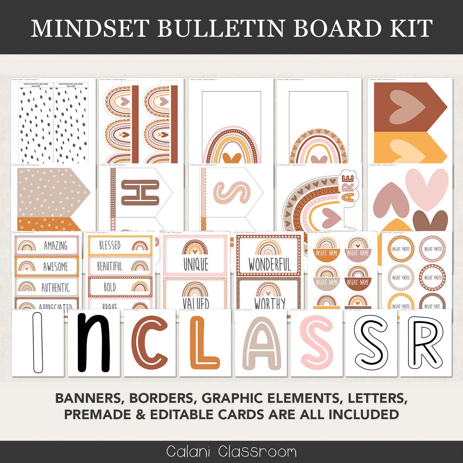 Positive Affirmation Bulletin Board, Classroom Door Decor, Neutral Boho ...