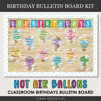Birthday Bulletin Board Printable Rainbow Balloons Color Class Birthday ...