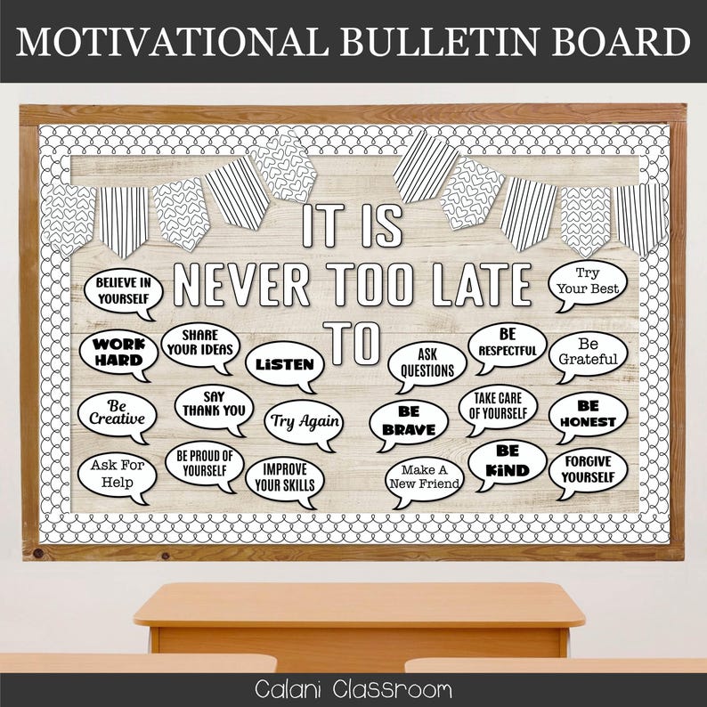 It is Never to Late Bulletin Board Kit, Motivational Bulletin Board ...