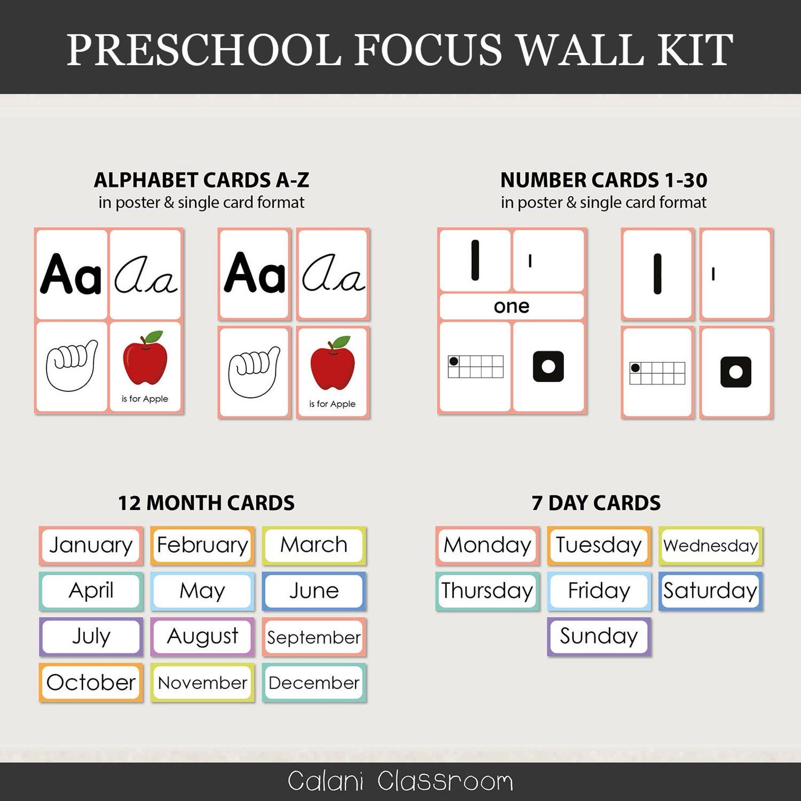 Preschool Focus Wall Template, Preschool Learning Wall, Classroom ...