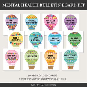 Mental Health Bulletin Board Kit, Mental Wellness Habits, Classroom ...