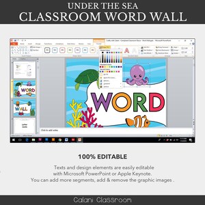 Word Wall Classroom Decor, Ocean Classroom Theme, Editable Reading Wall ...