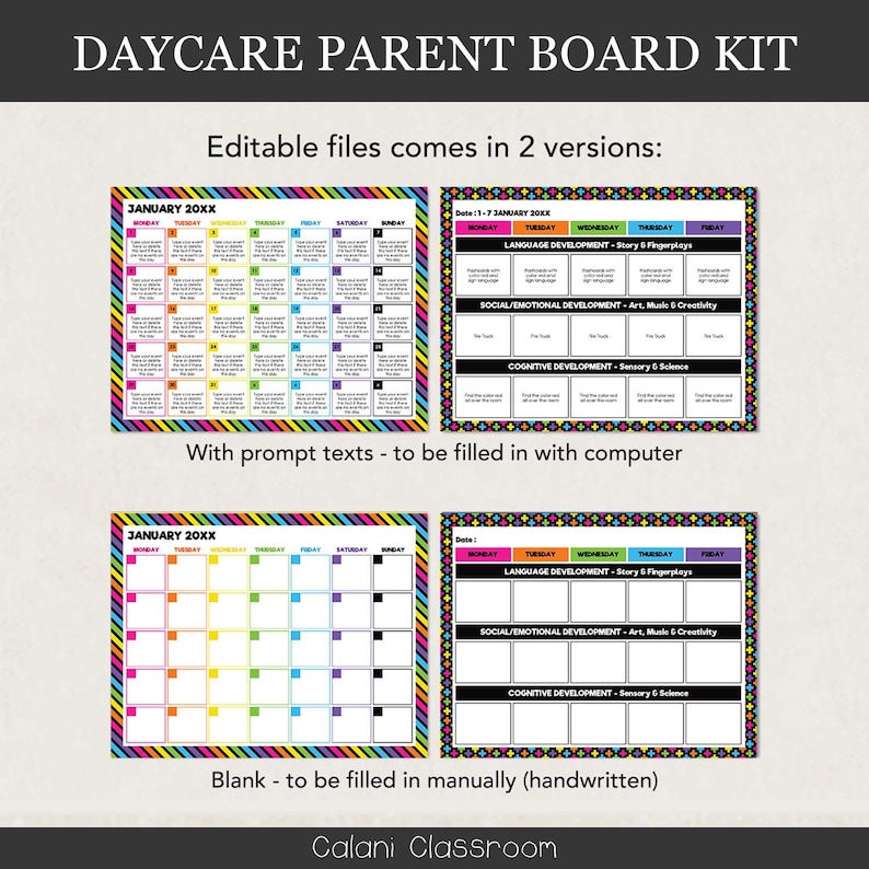 Daycare Parent Board, Childcare Bulletin Board Template, Parent Info ...