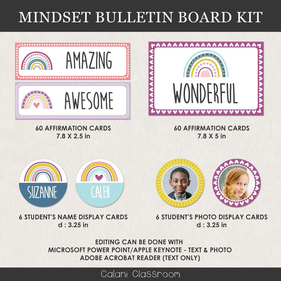 Positive Affirmation Bulletin Board, Classroom Door Decor, Bright Boho ...