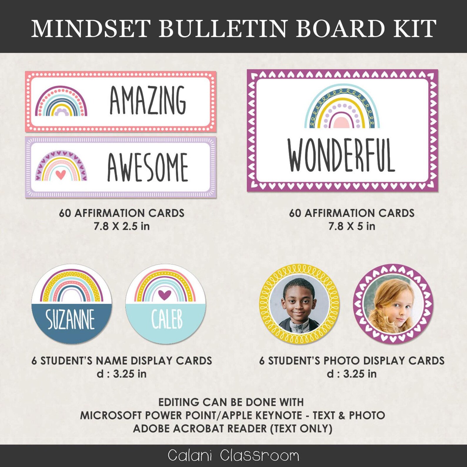 Positive Affirmation Bulletin Board, Classroom Door Decor, Bright Boho ...