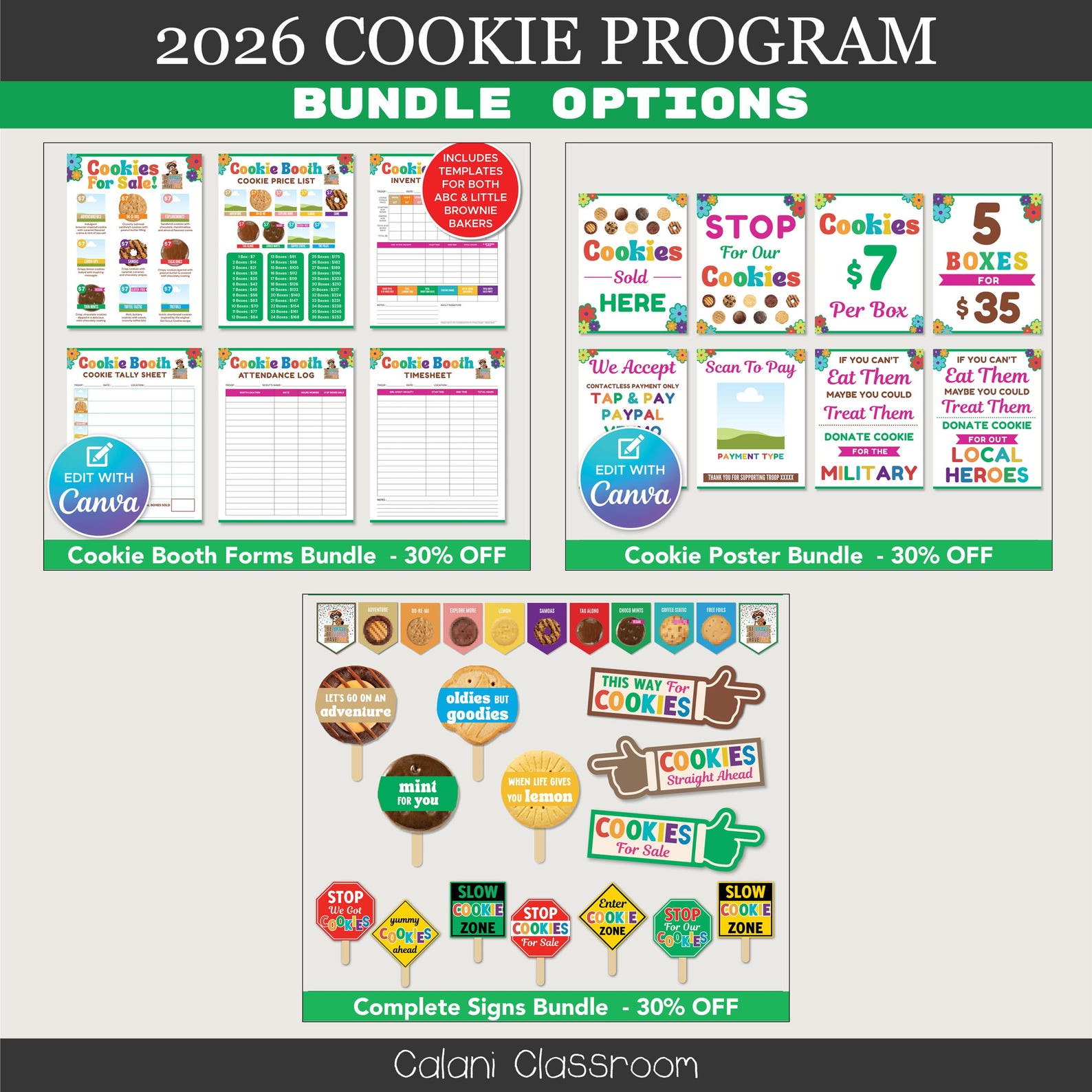 2026 Cookie Yard Sign With QR Code , DIY Editable Cookie Marketing Kit ...