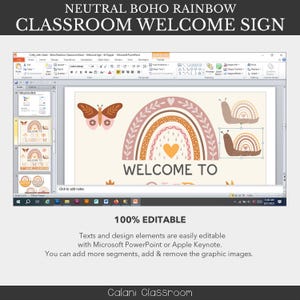 Classroom Welcome Sign, Boho Rainbow Classroom Door Sign, Welcome to ...