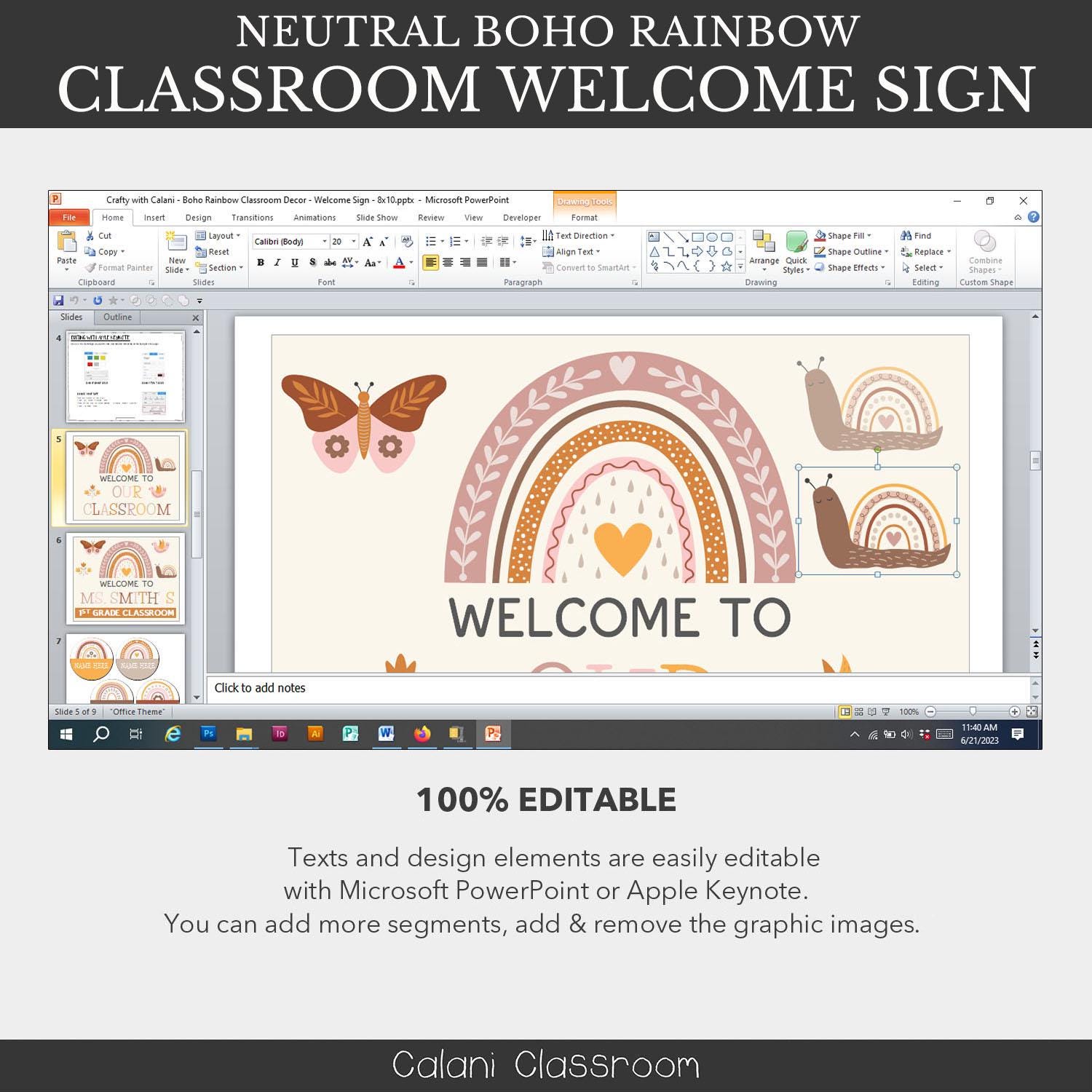 Classroom Welcome Sign, Boho Rainbow Classroom Door Sign, Welcome to ...