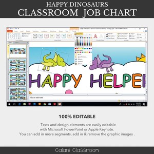 Classroom Jobs Chart, Dinosaur Classroom Theme, Editable Classroom Job ...