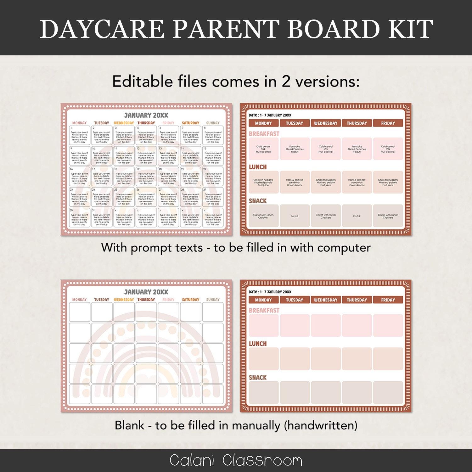 Daycare Parent Board, Childcare Bulletin Board Template, Parent Info ...