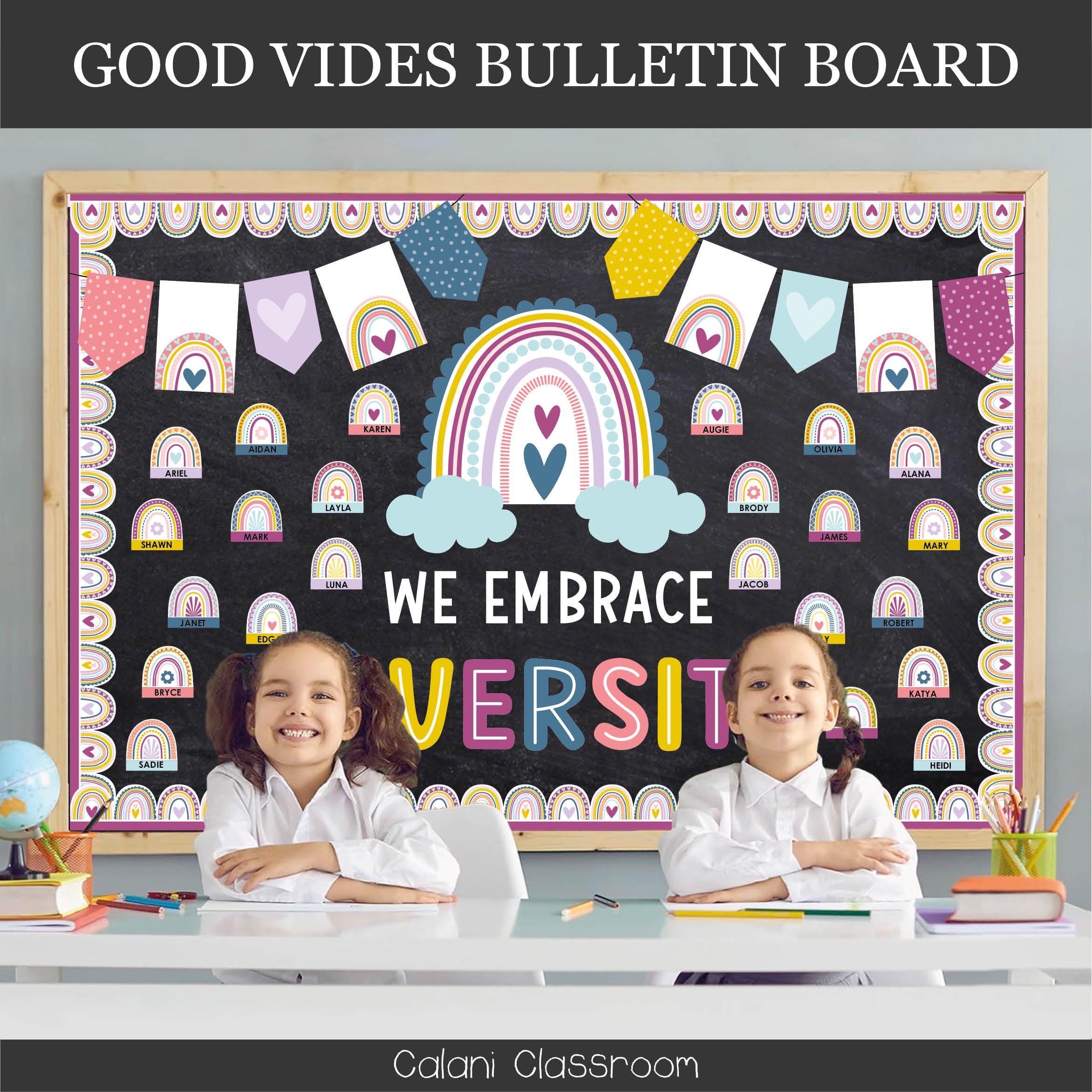 Rainbow of Possibilities Bulletin Board Kit, Boho Rainbow Classroom ...