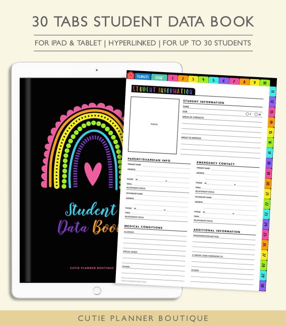 Teacher Digital Journal Digital Student Data Book Teacher | Etsy