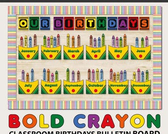 Editable Crayon Birthday Bulletin Board, Crayon Bulletin Board ...