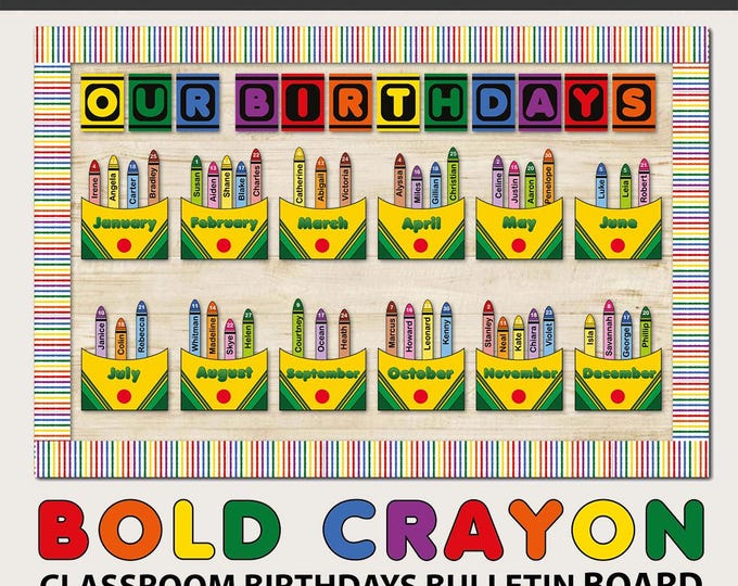 Crayon Birthday Bulletin Board Kit || Birthday Display Bulletin Boards ...