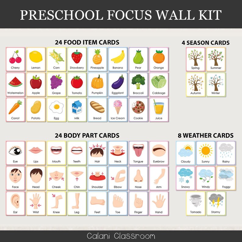 Preschool Focus Wall Template, Preschool Learning Wall, Classroom ...