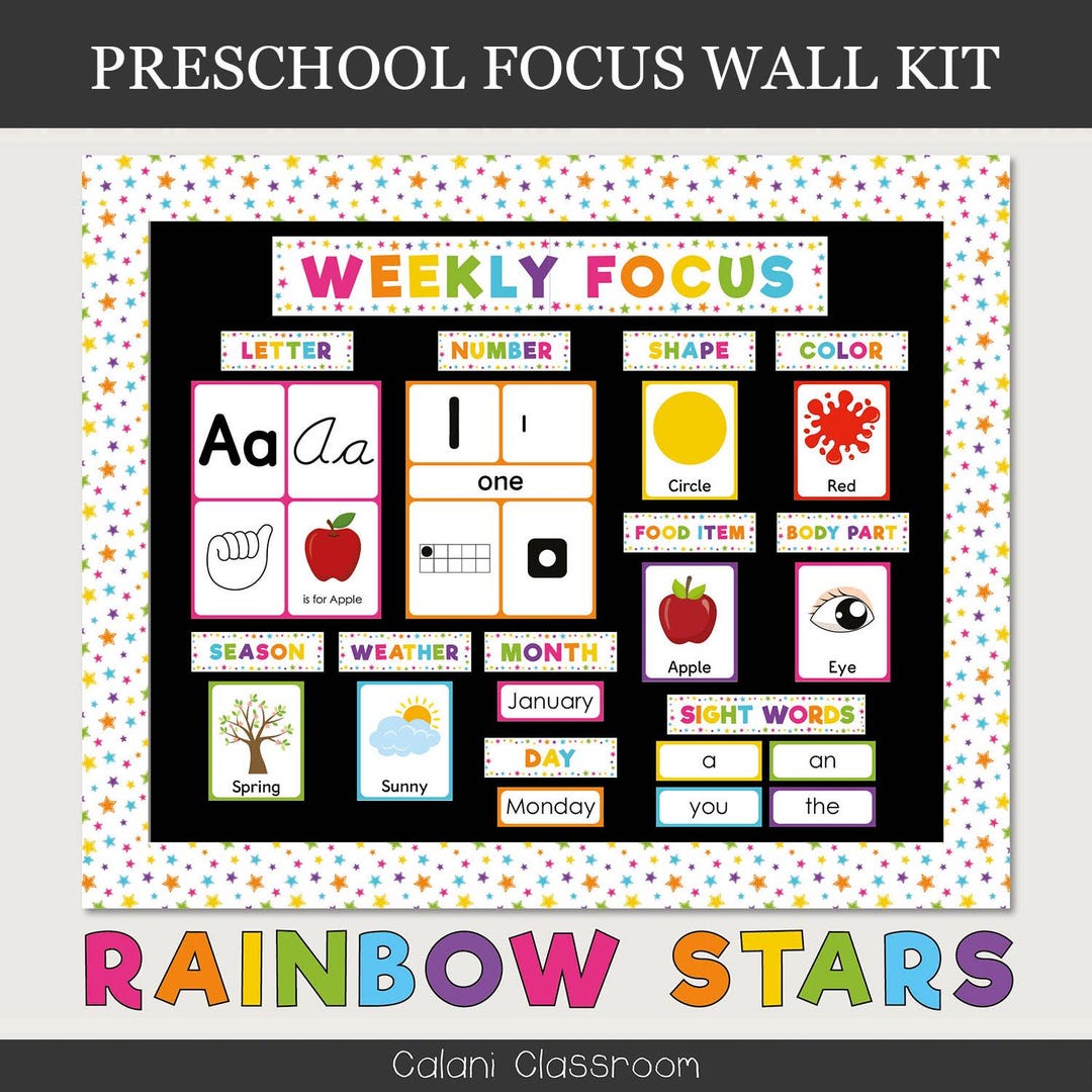 Preschool Focus Wall Template, Preschool Learning Wall, Classroom ...