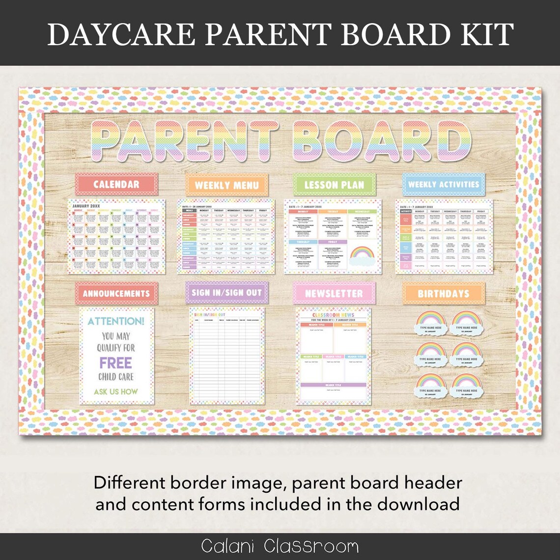 Daycare Parent Board, Childcare Bulletin Board Template, Parent Info ...