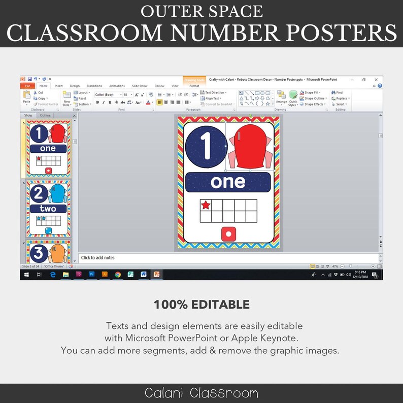 Number Classroom Poster, Outer Space Classroom Theme, Editable Math ...