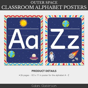 Alphabet Poster Classroom Decoration, Outer Space Classroom, ABC ...