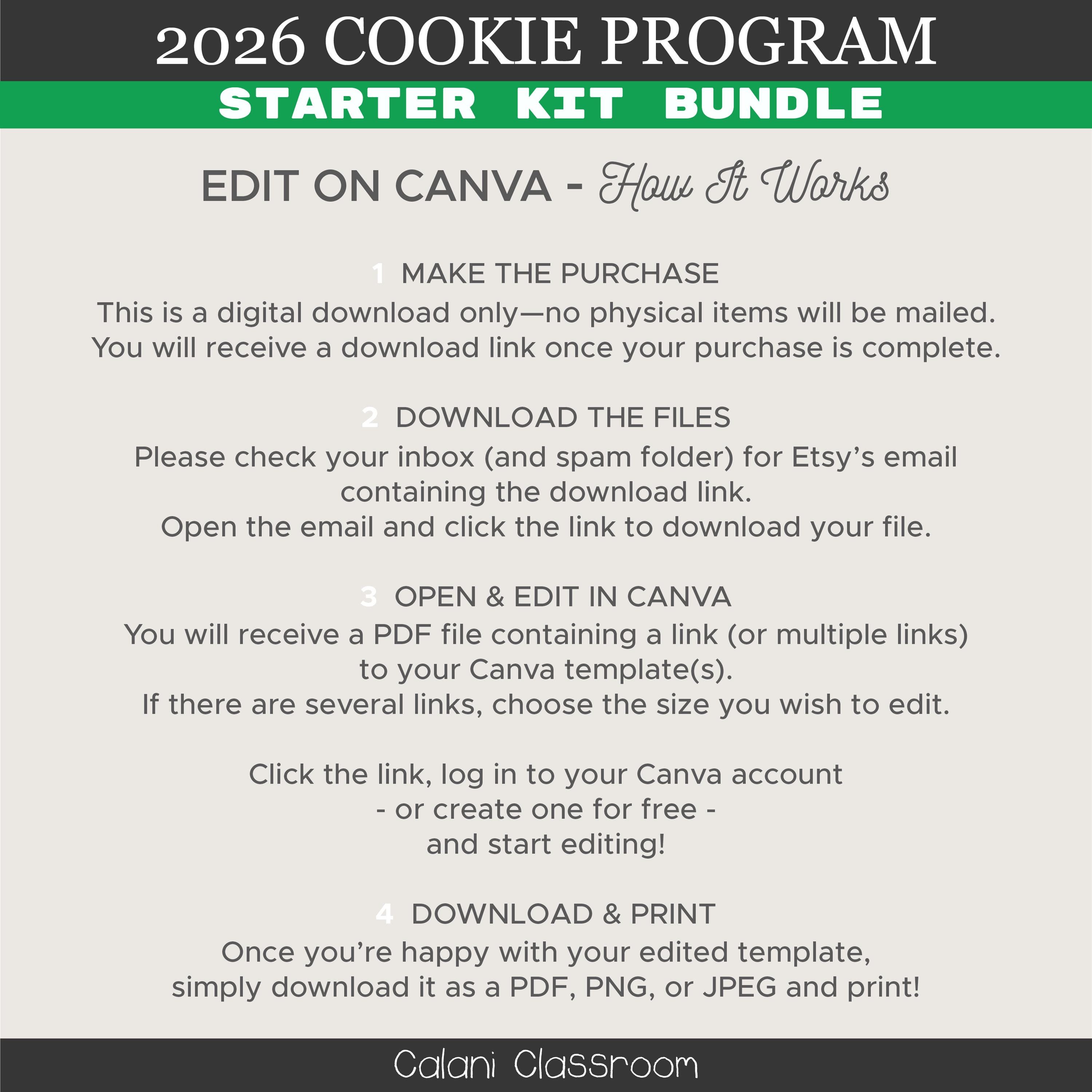 2026 Cookie Bundle, DIY Editable Cookie Marketing Kit for Scout - Canva ...
