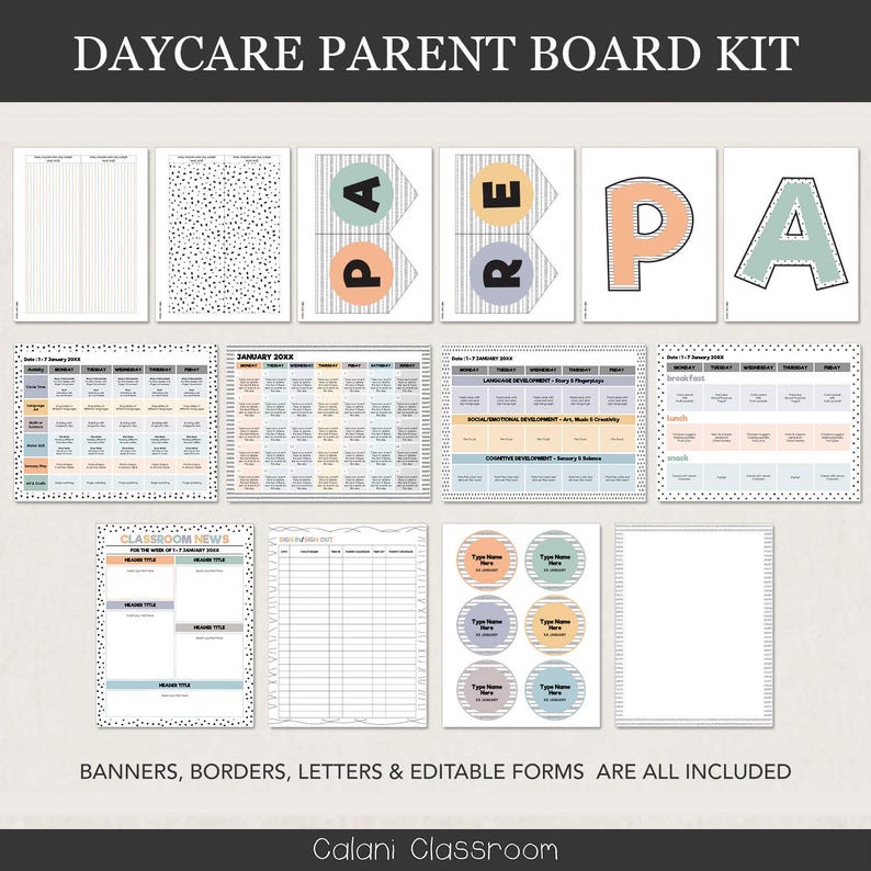 Daycare Parent Board, Childcare Bulletin Board Template, Parent Info ...