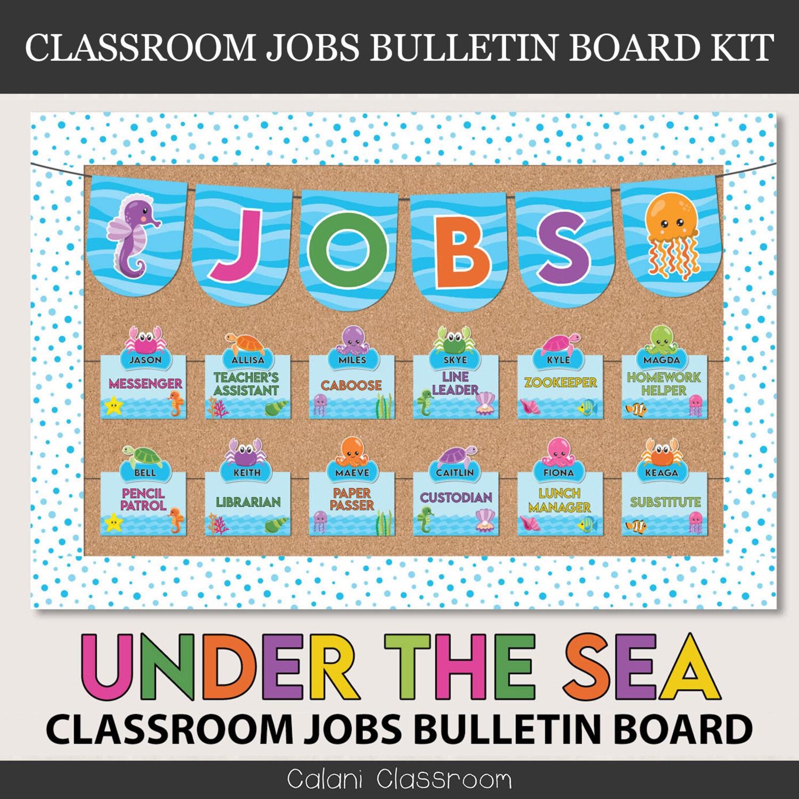 Ocean Classroom Jobs Display, Classroom Job Chart, Under the Sea Job ...