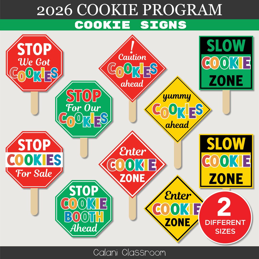 2026 Cookie Booth Stop Sign, Cookie Booth Signages for Scout's ...