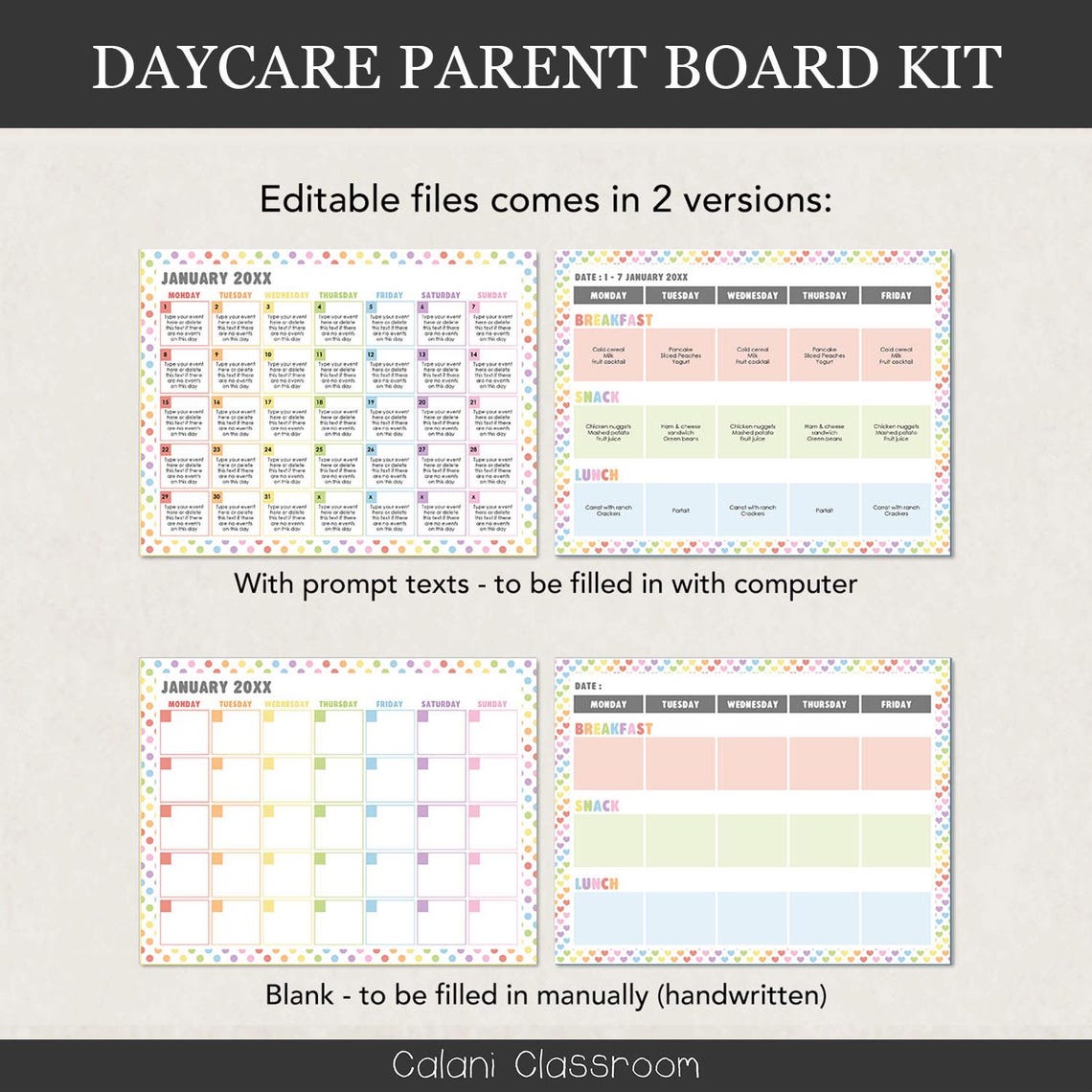 Daycare Parent Board, Childcare Bulletin Board Template, Parent Info ...
