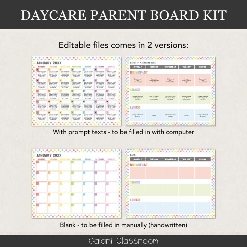 Daycare Parent Board, Childcare Bulletin Board Template, Parent Info ...