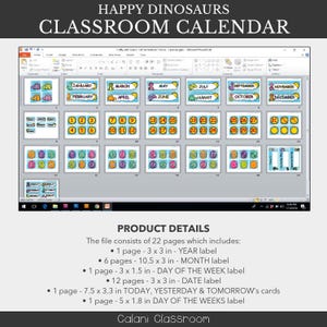 Calendar Classroom Decoration, Dinosaurs Classroom, Editable Classroom ...