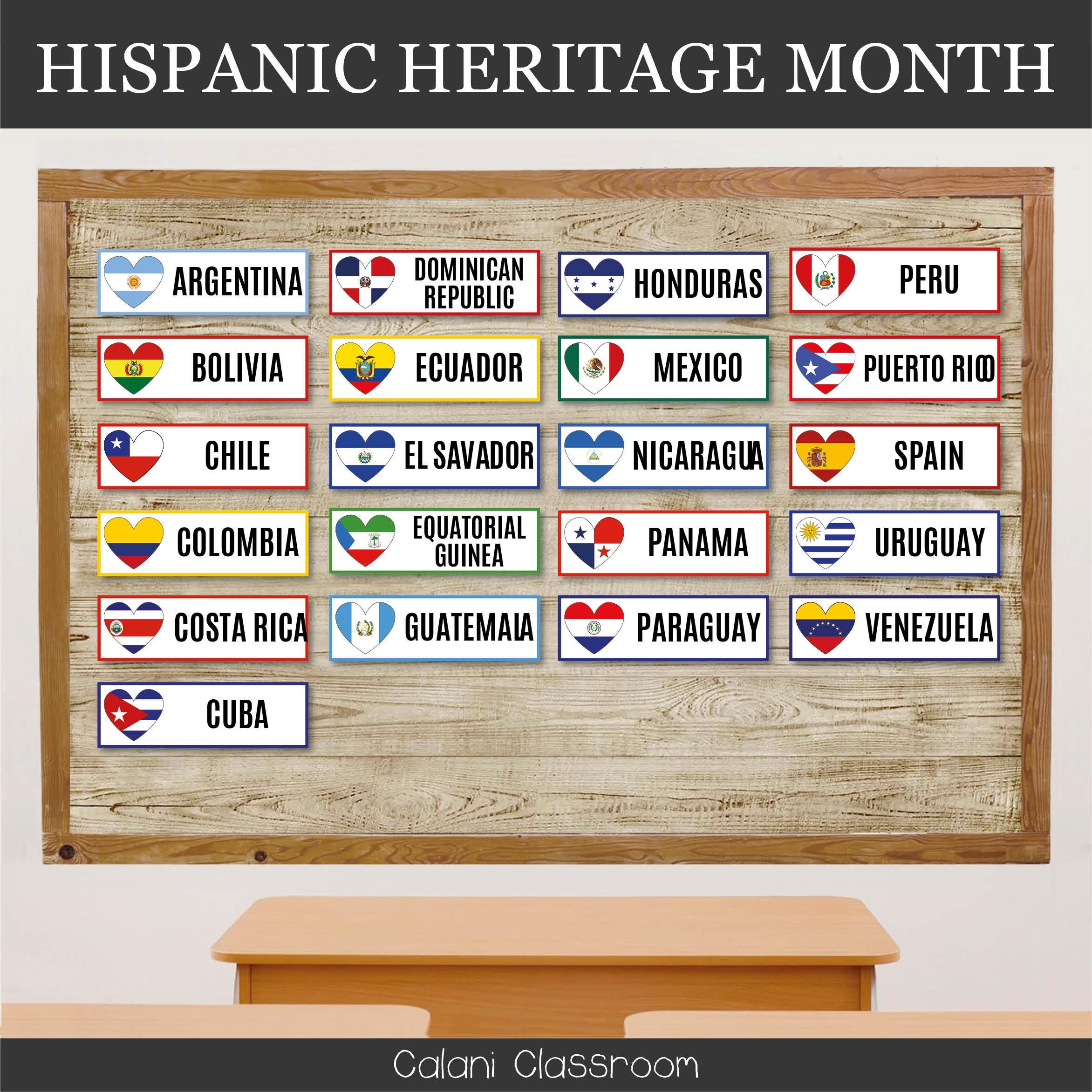 Hispanic Heritage Month, Hispanic Country Flags, Hispanic Country Heart ...