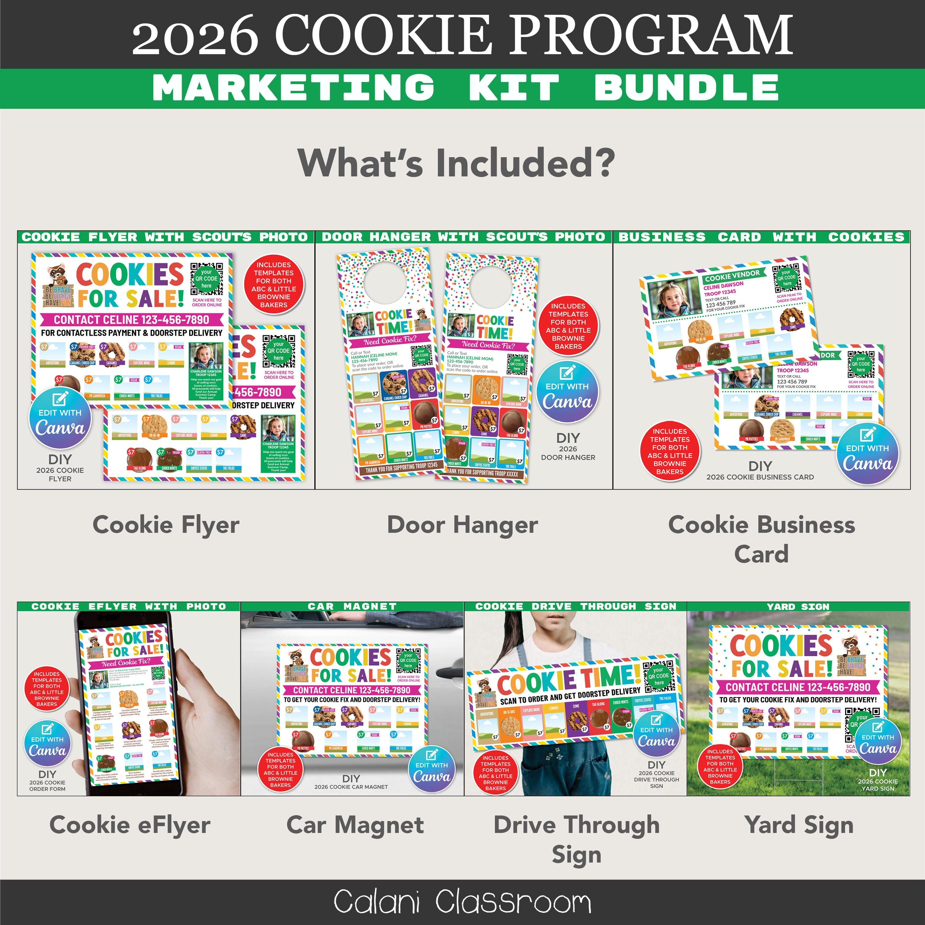 2026 Cookie Bundle, DIY Editable Cookie Marketing Kit for Scout - Canva ...