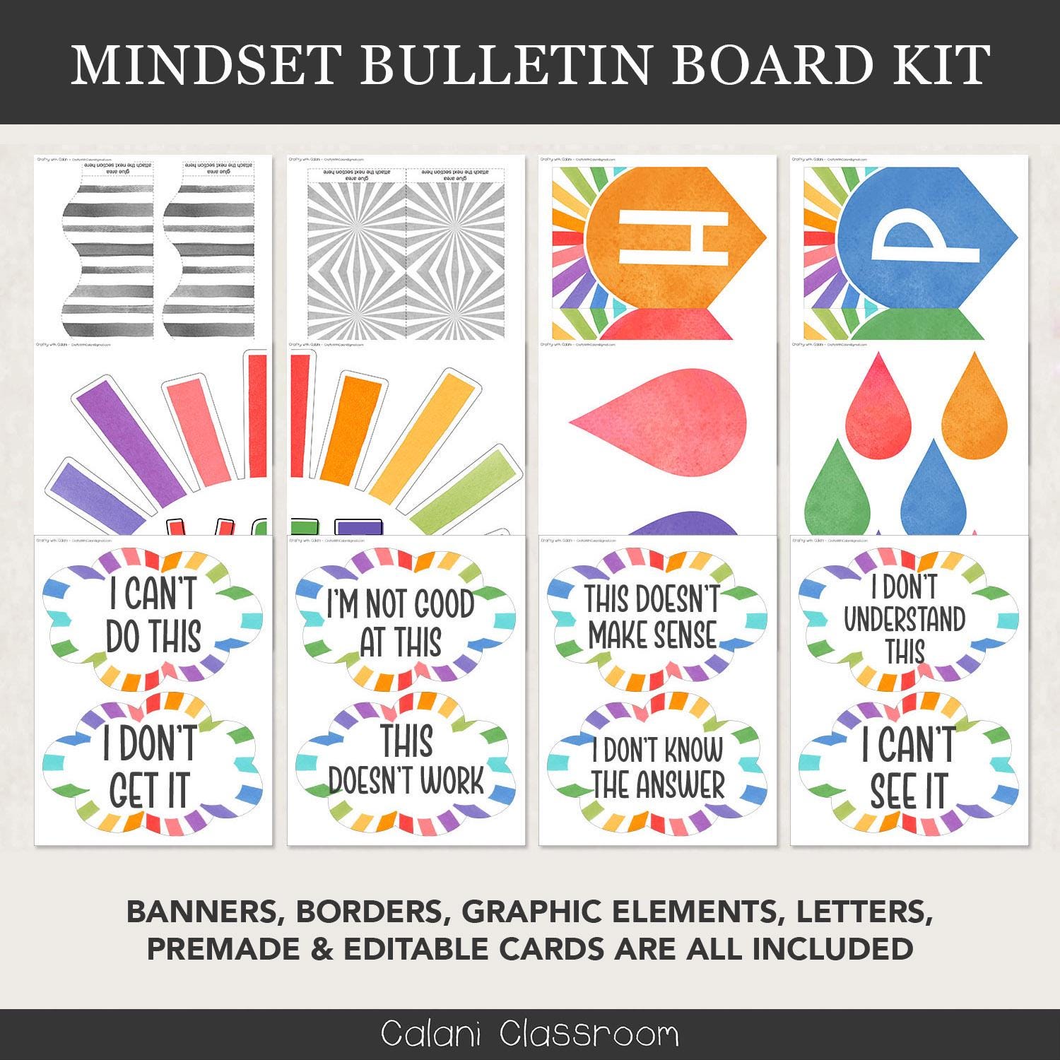 The Power of yet Bulletin Board Kit, Rainbow Classroom Display ...