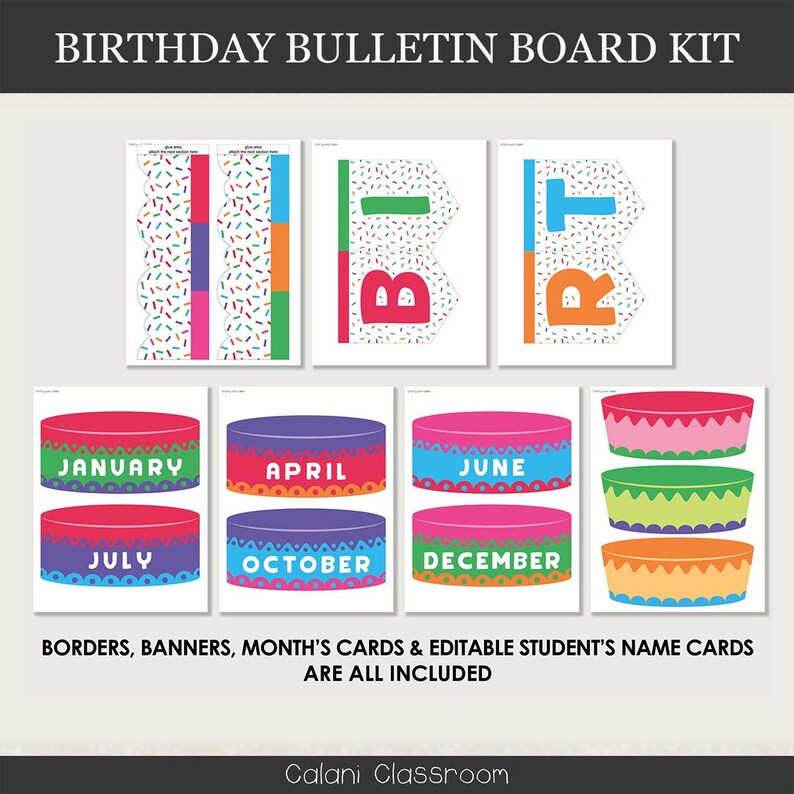 Birthday Board Classroom Decor, Cake Classroom Decor, Editable Student ...