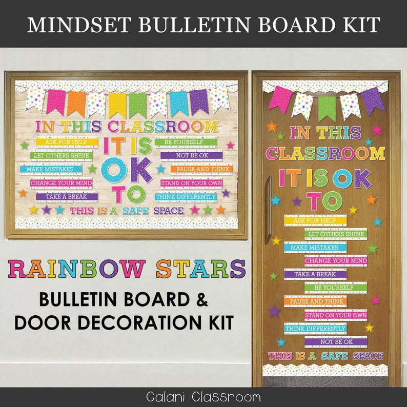 Mindset Bulletin Board Kit, Classroom Door Decor, Social Emotional ...