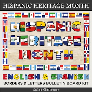 Hispanic Heritage Month Bulletin Board, Hispanic Country Flags ...