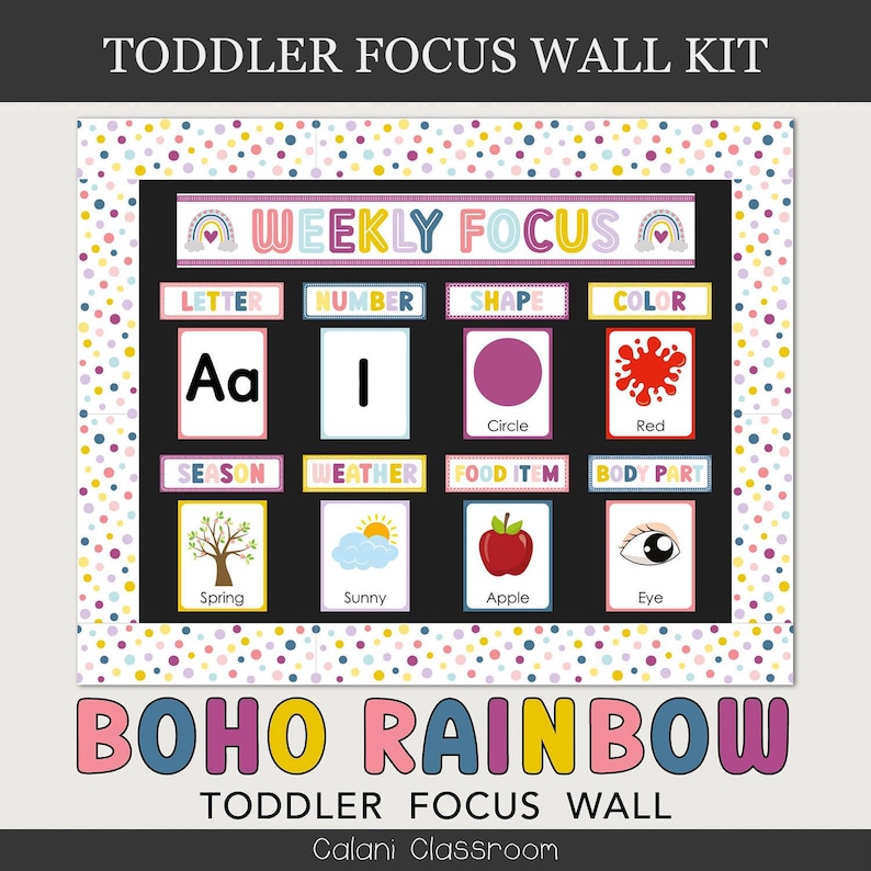 Toddler Focus Wall Template, Toddler Learning Wall, Classroom Circle ...