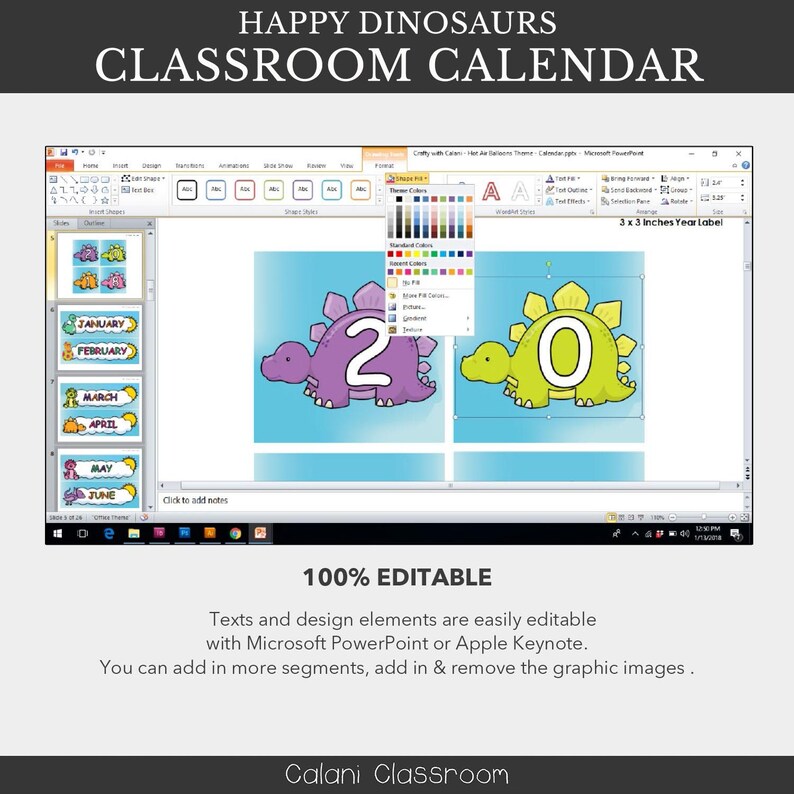 Calendar Classroom Decoration, Dinosaurs Classroom, Editable Classroom ...