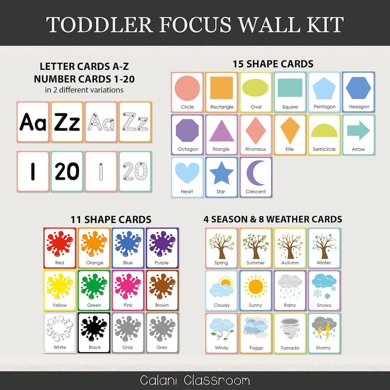 Toddler Focus Wall Template, Toddler Learning Wall, Toddler Circle Time ...