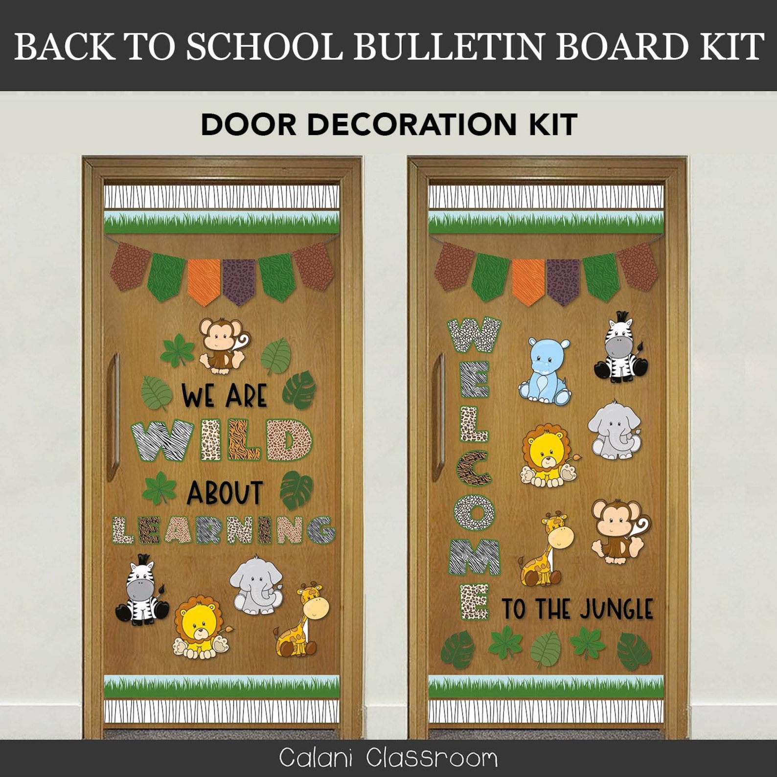 Back to School Bulletin Board Kit, Classroom Bulletin Board, Jungle ...
