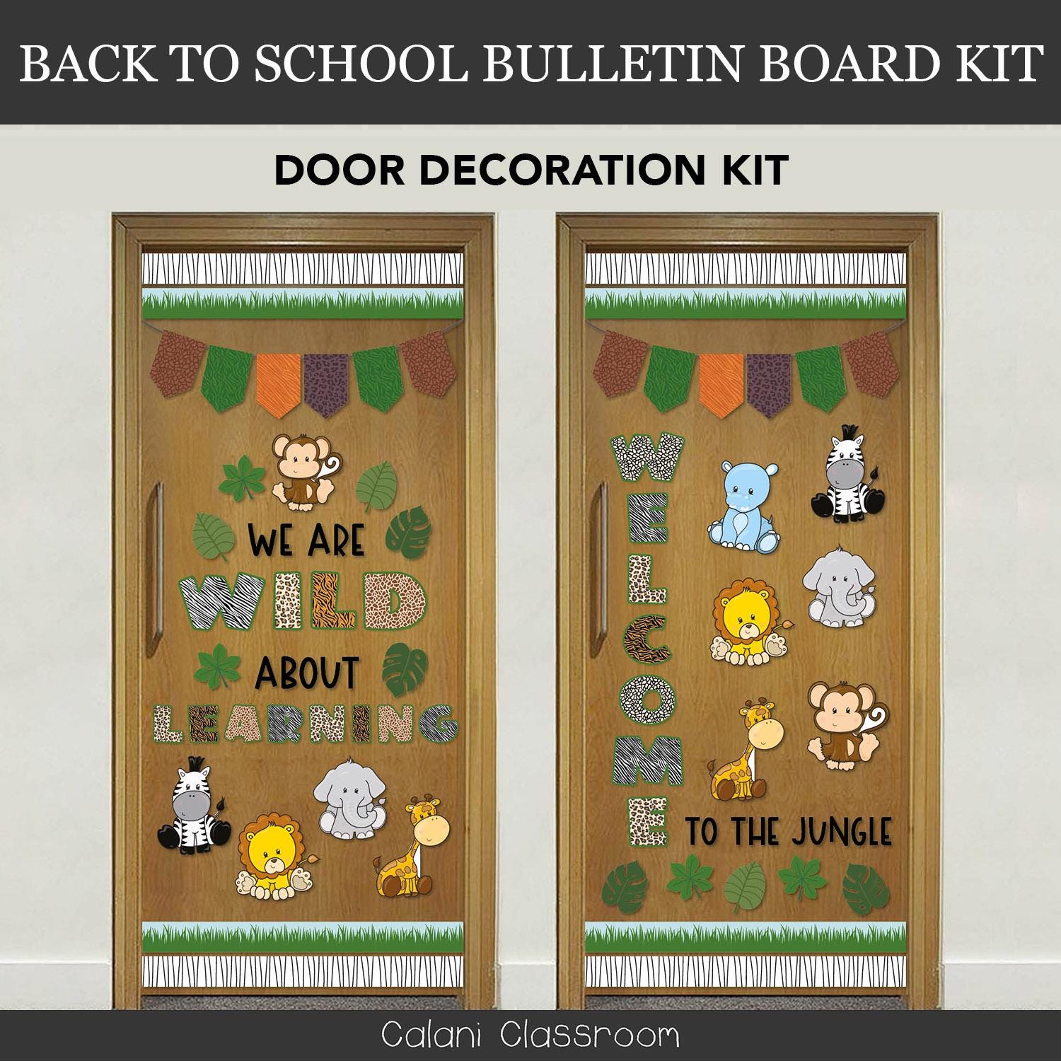Back to School Bulletin Board Kit, Classroom Bulletin Board, Jungle ...