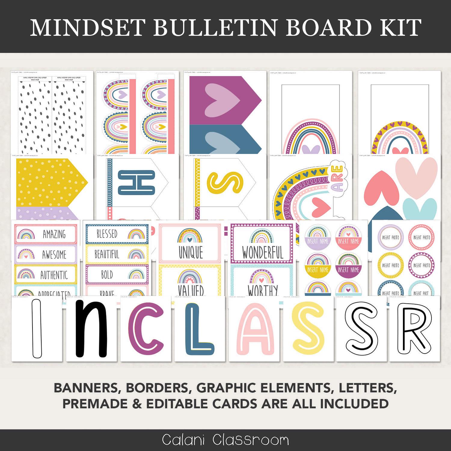 Positive Affirmation Bulletin Board, Classroom Door Decor, Bright Boho ...