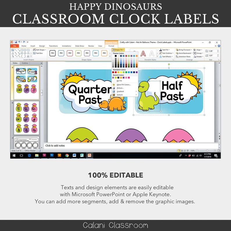 Clock Label Classroom Decoration, Dinosaur Classroom Theme, Telling ...